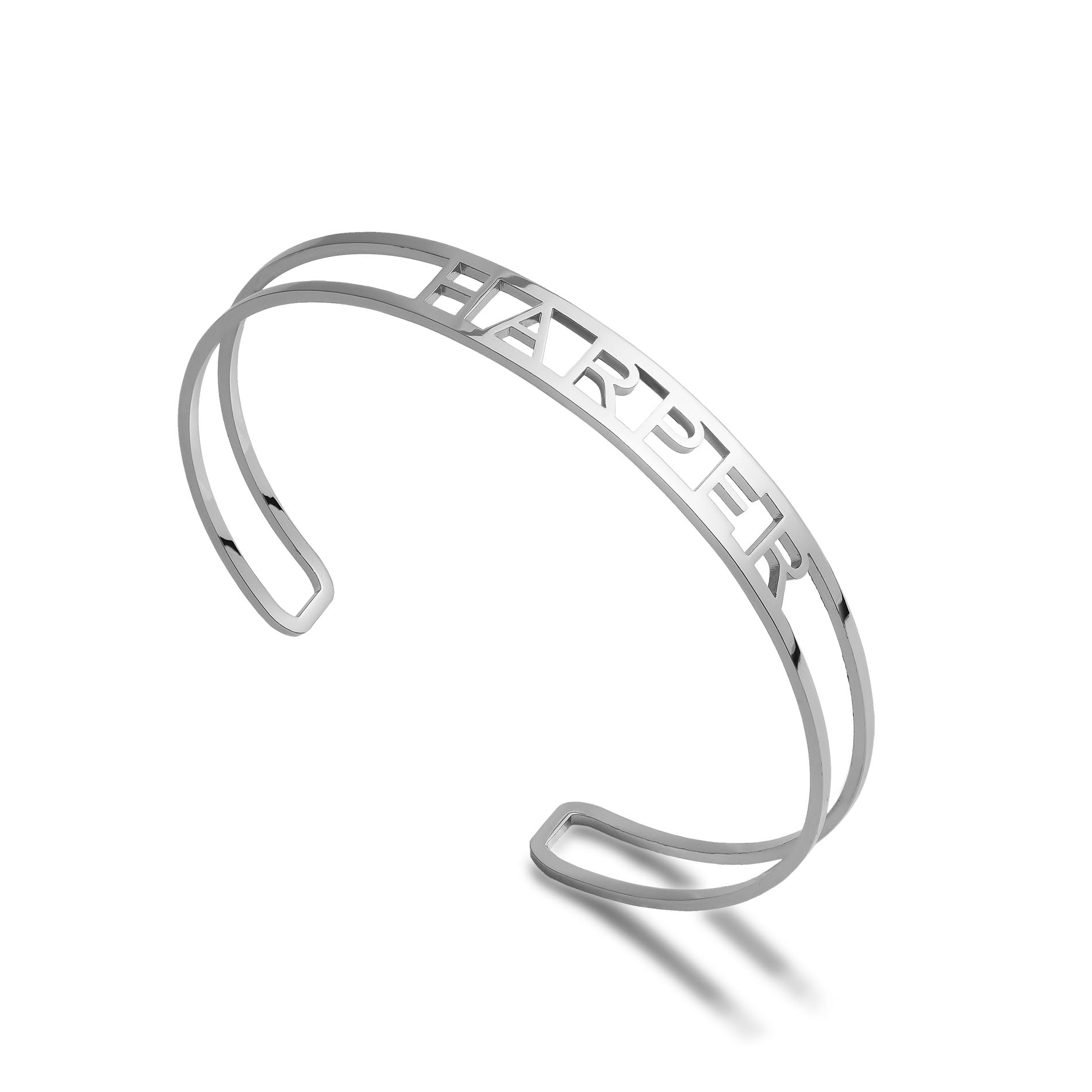 3D name bangle silver – DUCETT