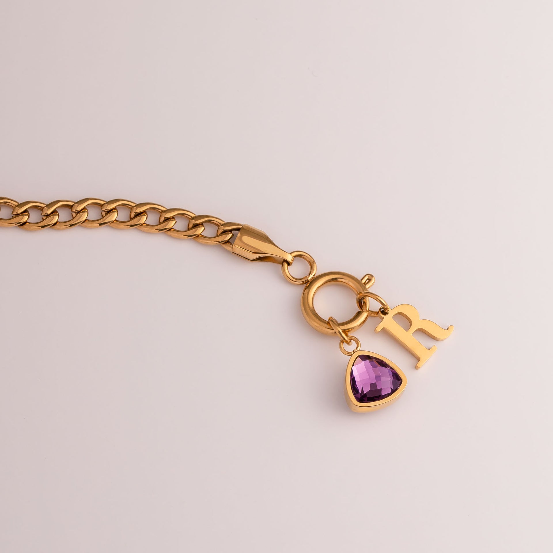 Letter & birthstone bracelet gold - Customizable & Luxurious – DUCETT